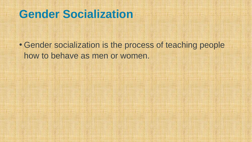 Gender Socialization and Family Roles | Teaching Resources