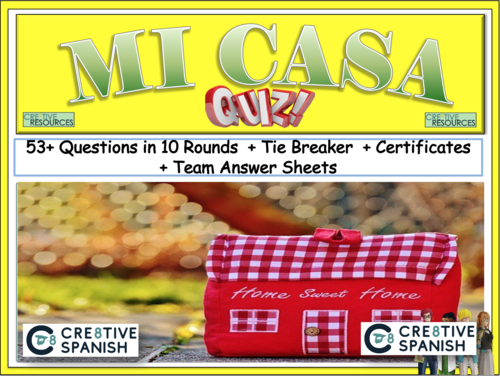 Spanish Quiz - My House Mi Casa | Teaching Resources