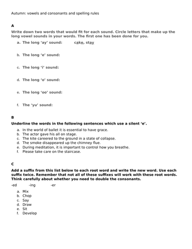 Spelling worksheets for KS3-4 | Teaching Resources