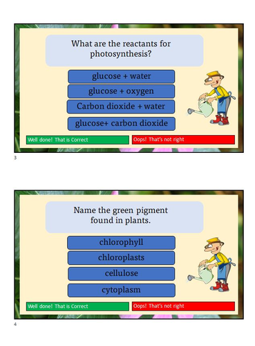 GCSE Science- Photosynthesis Starter/Plenary Quiz | Teaching Resources