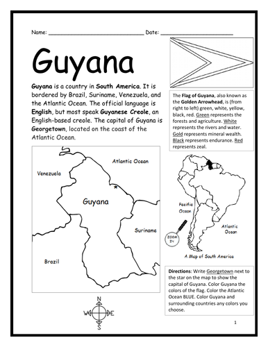 SOUTH AMERICA INTRODUCTORY WORKSHEET BUNDLE - B&W | Teaching Resources