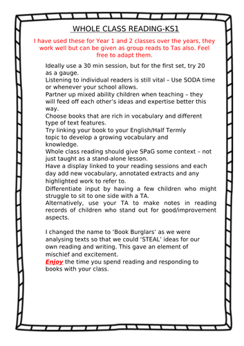 Whole Class Reading Planning: 10 Texts | Teaching Resources
