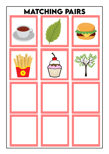Matching Pairs Worksheets KS1 | Teaching Resources