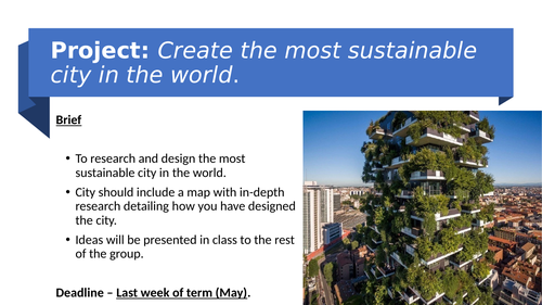 Sustainable City Project | Teaching Resources