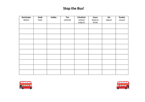 Stop the Bus! - Warm-Up Activity for Vocabulary Practice | Teaching ...