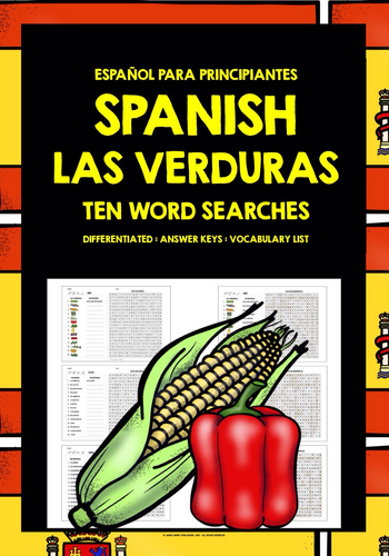 SPANISH VEGETABLES WORD SEARCHES | Teaching Resources