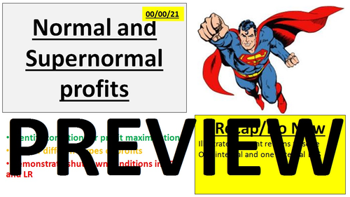 3.3.4 Normal profits, supernormal profits and losses - Theme 3 Edexcel A Level Economics ...
