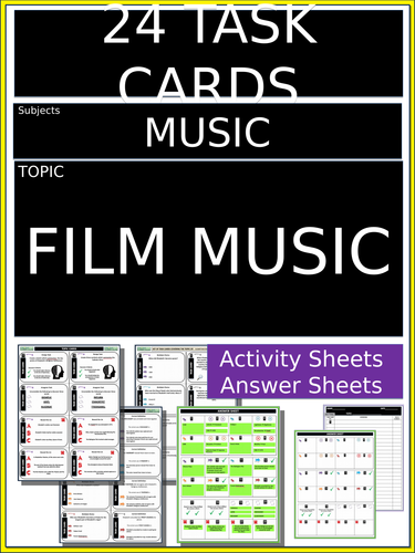 Film Music For Screen Task cards | Teaching Resources