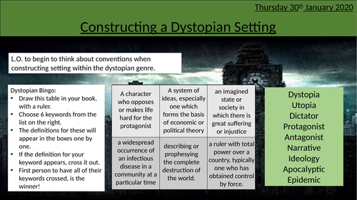 Creating a dystopian setting lesson and handout | Teaching Resources
