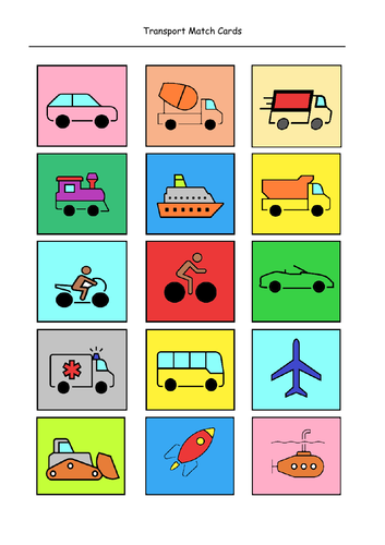 Transport Card Match | Teaching Resources