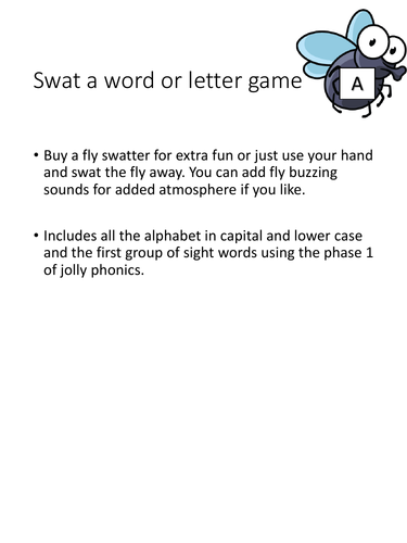Fly swat word and letter recognition game | Teaching Resources