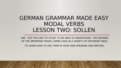 German modal verbs. Complete short lessons. lesson 2 sollen | Teaching ...