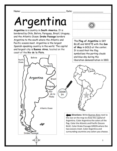 SOUTH AMERICA INTRODUCTORY WORKSHEET BUNDLE - B&W | Teaching Resources
