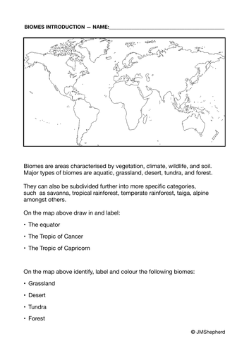 Biomes Introuction | Teaching Resources