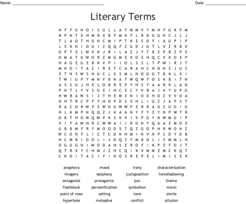 Literary Terminology Wordsearch | Teaching Resources