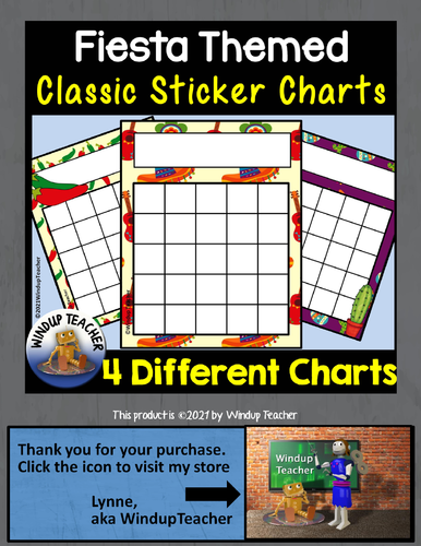 Fiesta Theme Classic Sticker Charts | Teaching Resources