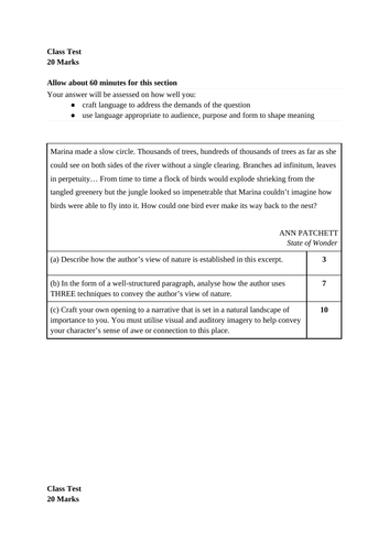 Writing - Class Activities/Test | Teaching Resources