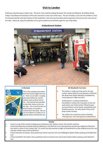 The London Eye Mystery Visit Resources | Teaching Resources