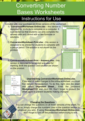 Binary and Hex Conversion Self Marking Worksheet Generator | Teaching ... Binary and Hex Conversion Self Marking Worksheet Generator | Teaching ...