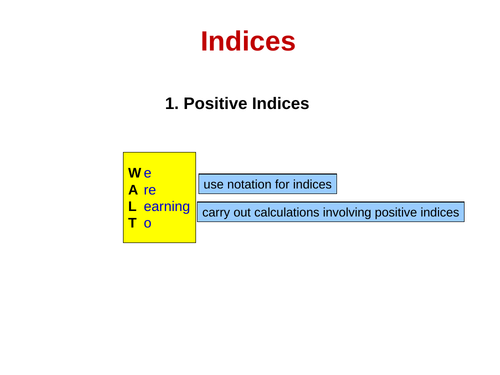Indices | Teaching Resources