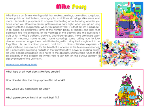 Mike Perry Task Sheet | Teaching Resources