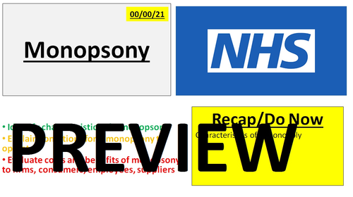 3.4.6 Monopsony - Theme 3 Edexcel A Level Economics | Teaching Resources