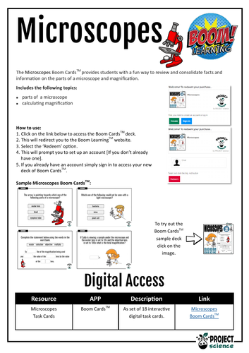 Microscopes Boom Cards™ - Distance Learning | Teaching Resources