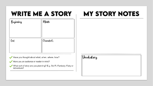 Write me a Story Planners | Teaching Resources