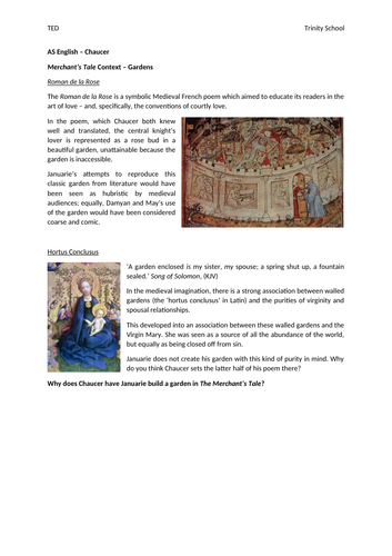 The Merchants Tale and Duchess of Malfi resources | Teaching Resources