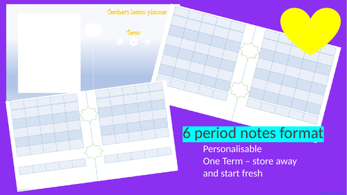 Teacher's Term Planner Printable Lesson Planners Marking Timetable 6 ...