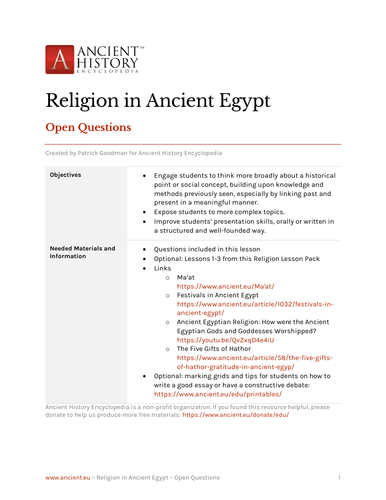 Religion in Ancient Egypt | Teaching Resources