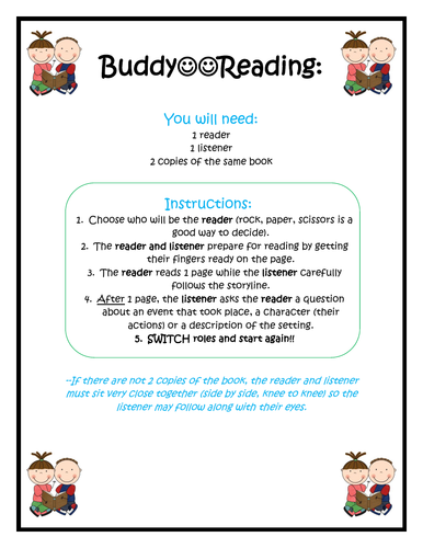 Buddy or Paired Reading - Instructional Sheet | Teaching Resources