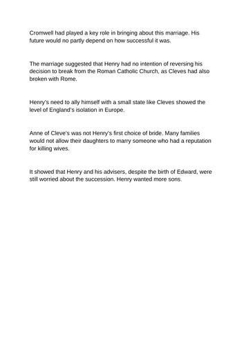 GCSE Edexcel Henry VIII Anne of Cleves | Teaching Resources