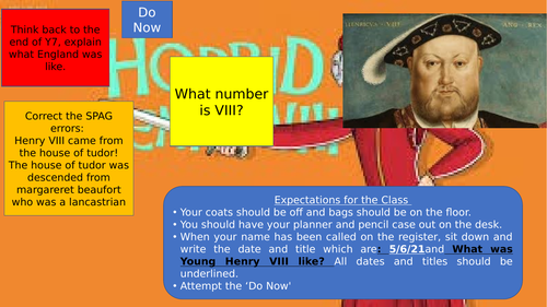 KS3 Young King Henry VIII | Teaching Resources