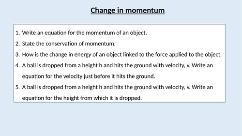 AQA GCSE Physics (4.5.7.3) Forces - Changes in momentum | Teaching ...