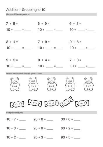 Addition and Grouping of Tens and Ones | Teaching Resources