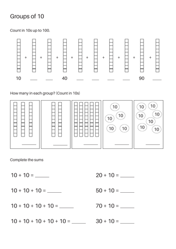 Addition and Grouping of Tens and Ones | Teaching Resources