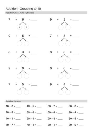 Addition and Grouping of Tens and Ones | Teaching Resources