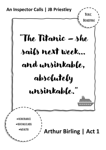 An Inspector Calls | 30 Posters | Quotations, Characters and Tone ...
