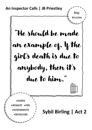 An Inspector Calls | 30 Posters | Quotations, Characters and Tone ...