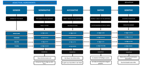 Graphic organisers - Grammar - case system + adject.agreements ...