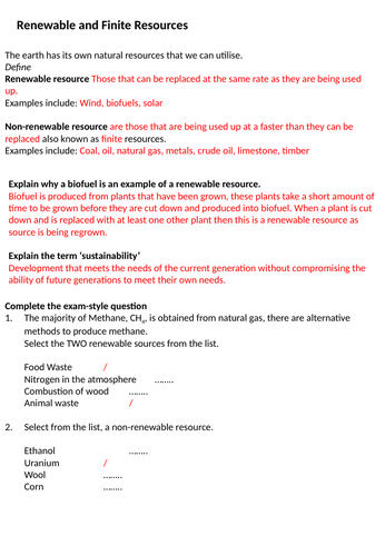 GCSE Chemistry - C10 Triple science worksheets | Teaching Resources