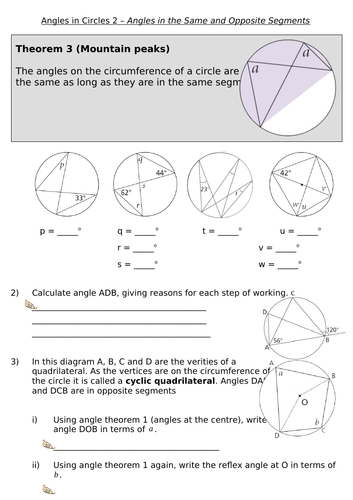 Angles in circles (circle theorems) | Teaching Resources