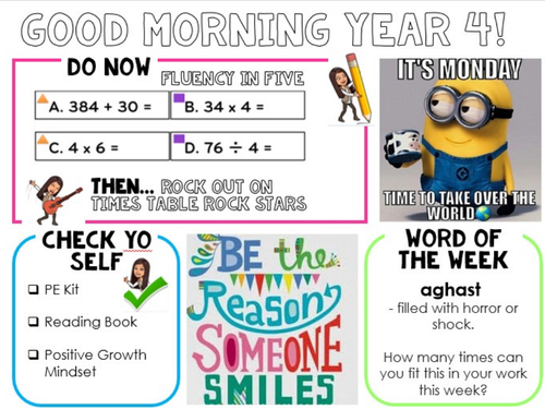 Morning Challenge Template | Teaching Resources