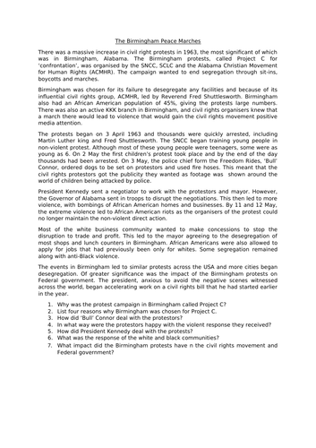 Civil rights in the USA - 3.2 Protests, 1963-65 | Teaching Resources