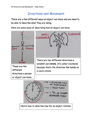 Y2 Maths - Directions and Movement | Teaching Resources