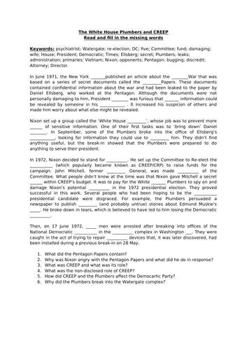 Civil rights in the USA - 5.1 Watergate scandal | Teaching Resources