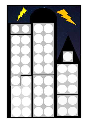 Numicon city outline match - superheroes | Teaching Resources