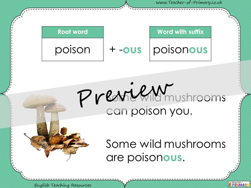 The Suffix '-ous' - Year 3 / Year 4 | Teaching Resources