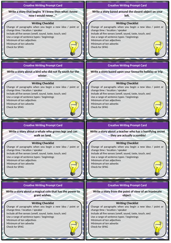 Creative Writing Prompt Cards | Teaching Resources